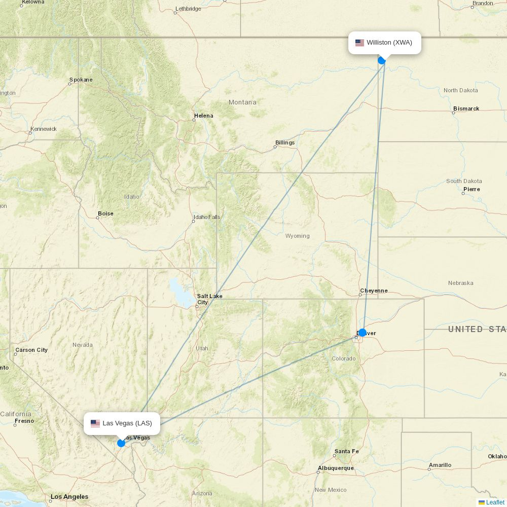 Sun Country Airlines routes (SY) 2025, map - Flight Routes