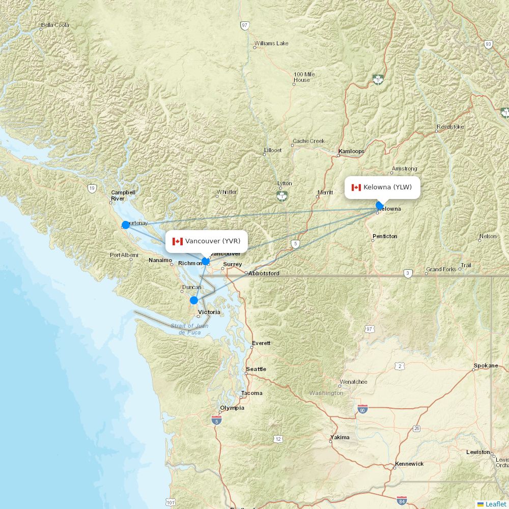 WestJet Airlines routes 2025 – map with all flights - Flight Routes