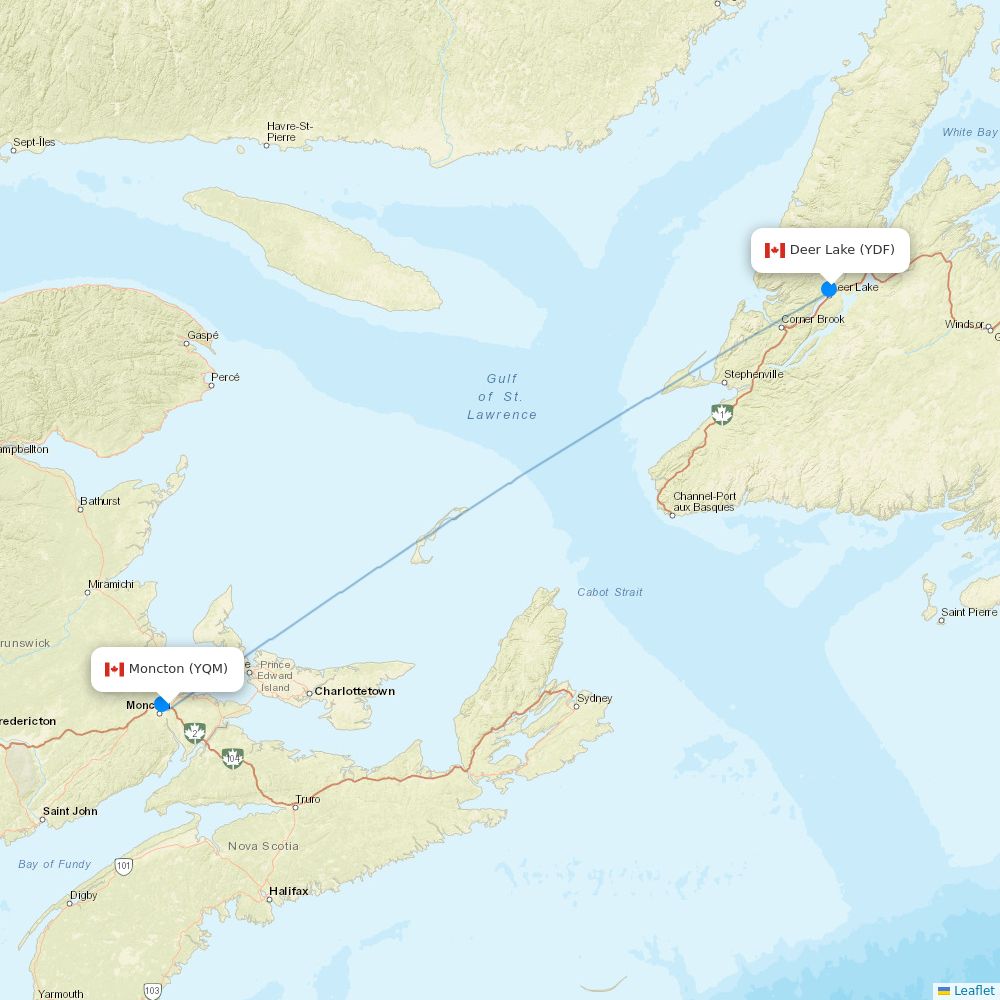 PAL Aerospace airline routes (PB) - map - Flight Routes