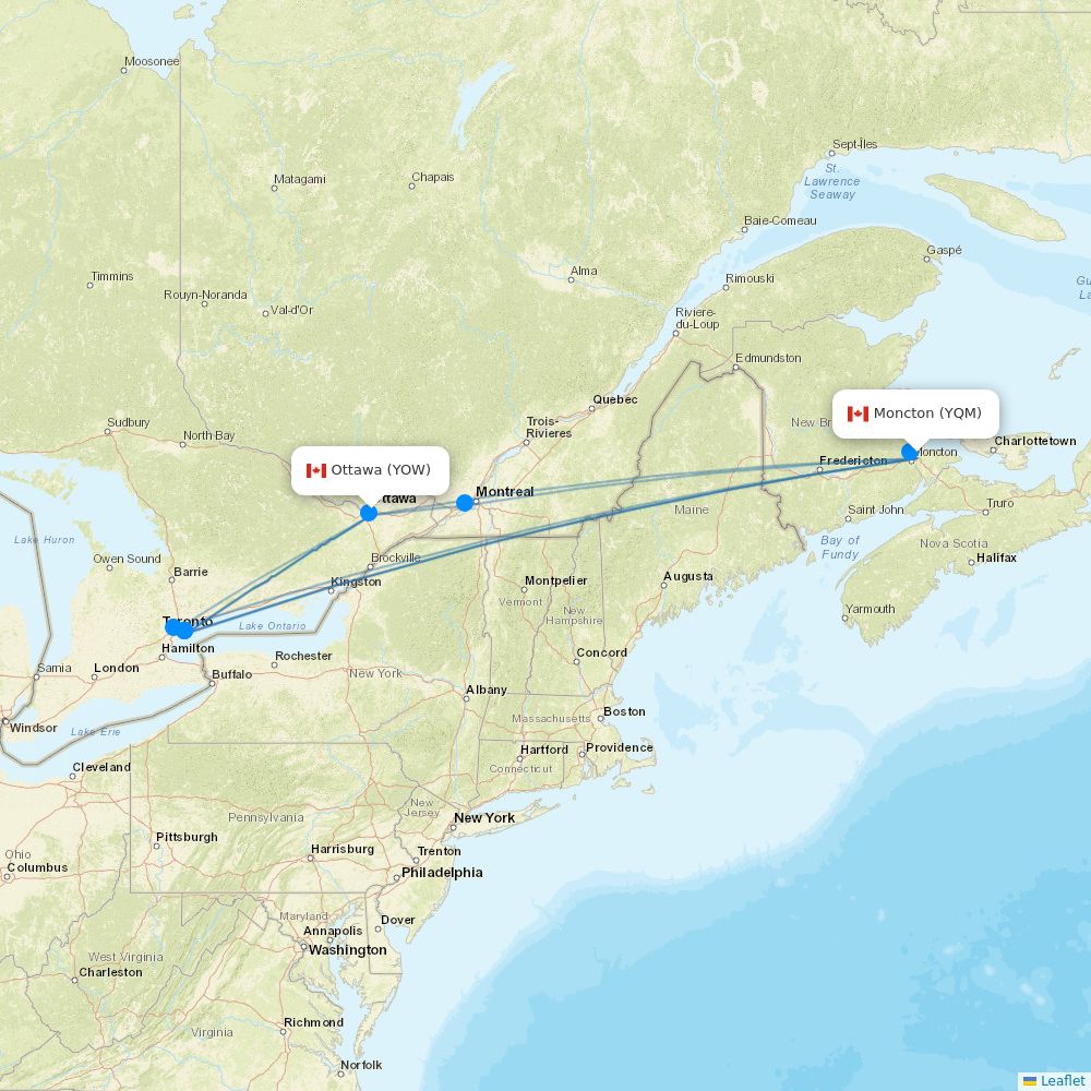 Porter Airlines routes 2025 – map with all flights - Flight Routes