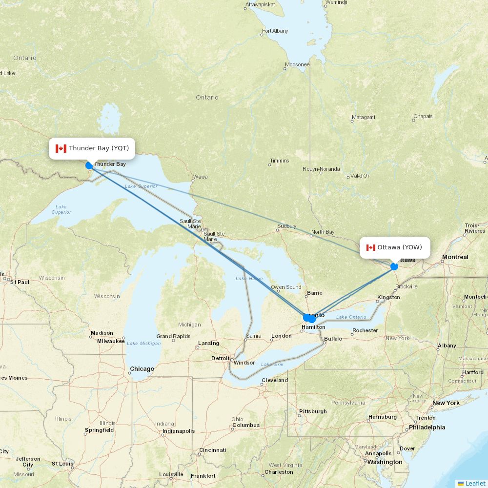 Porter Airlines routes 2025 – map with all flights - Flight Routes