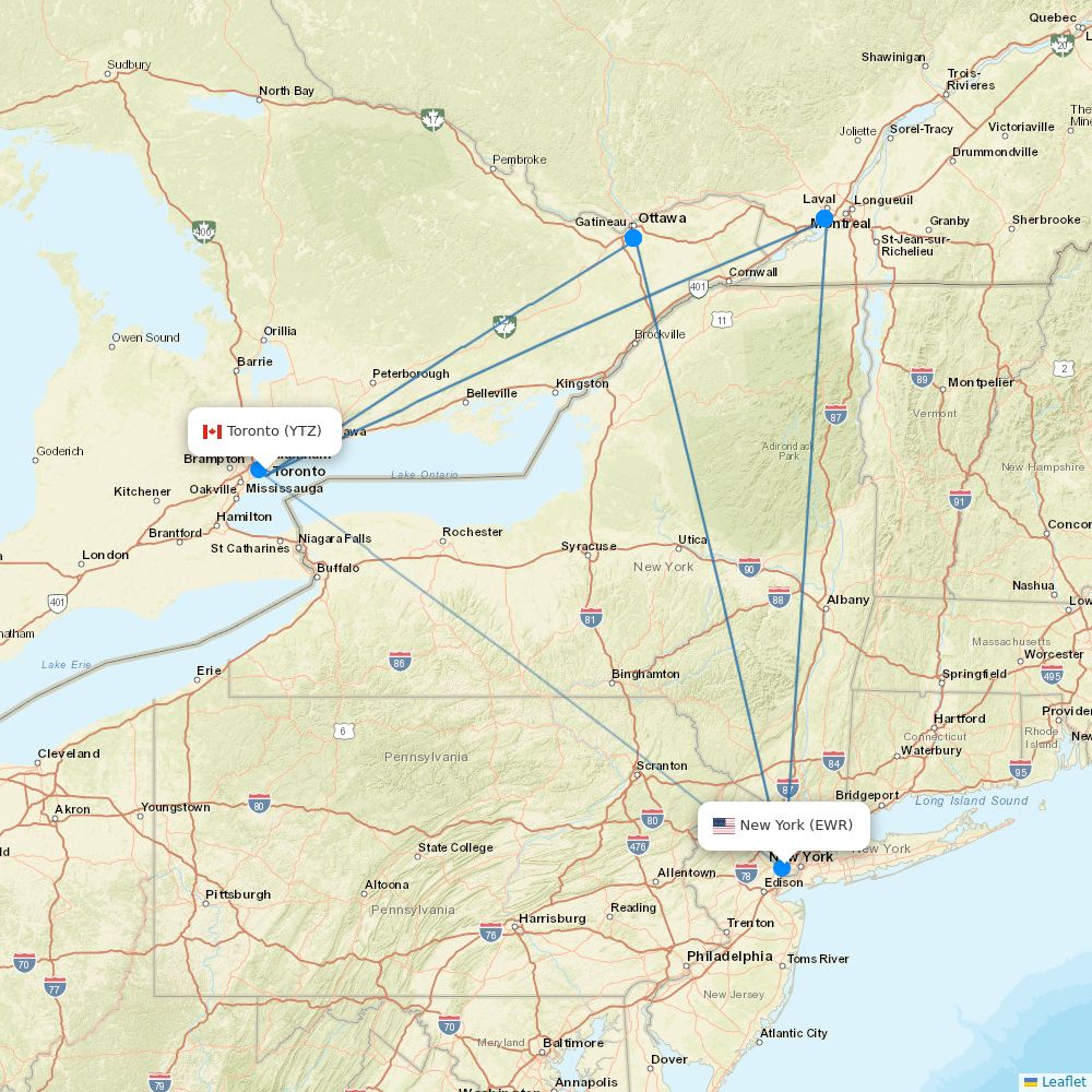 Porter Airlines routes 2025 – map with all flights - Flight Routes