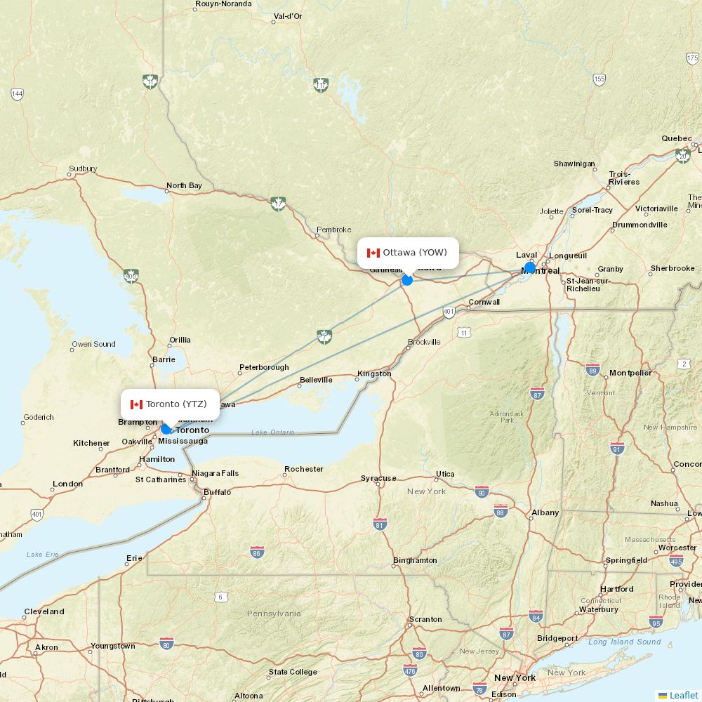 Porter Airlines routes 2025 – map with all flights - Flight Routes