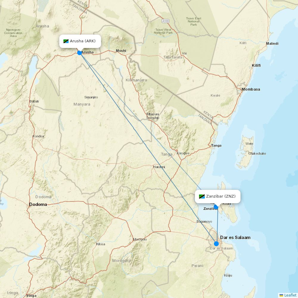 Auric Air airline routes (UI) 2025, map - Flight Routes