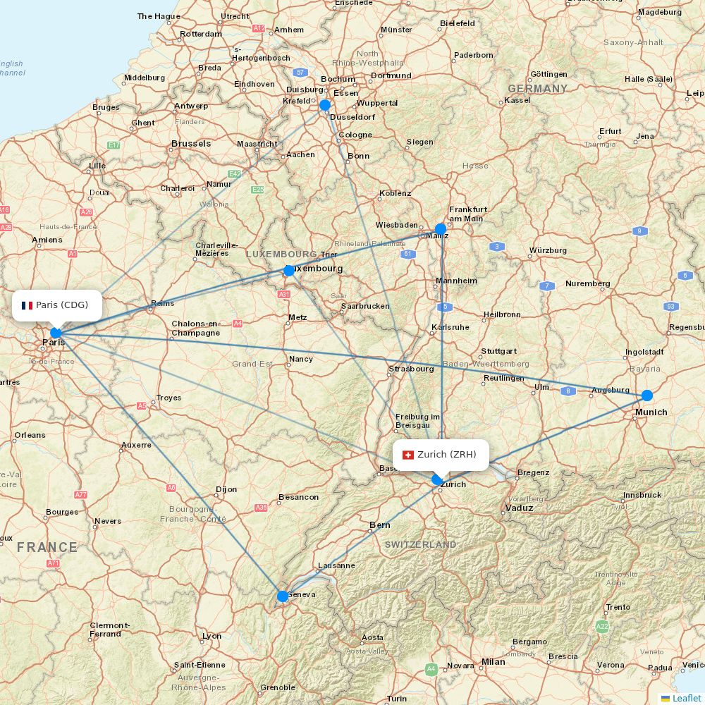 Swiss routes 2025 – interactive map with all flights - Flight Routes
