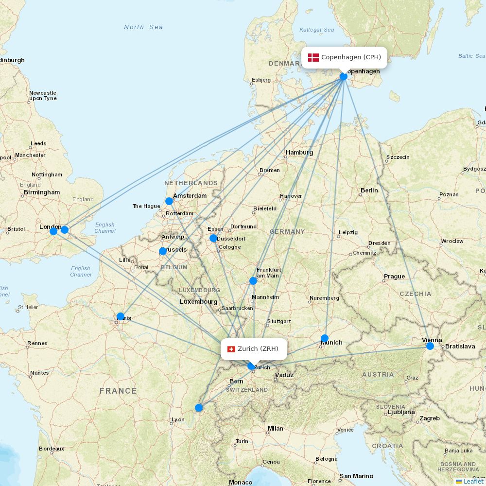 Swiss routes 2025 – interactive map with all flights - Flight Routes
