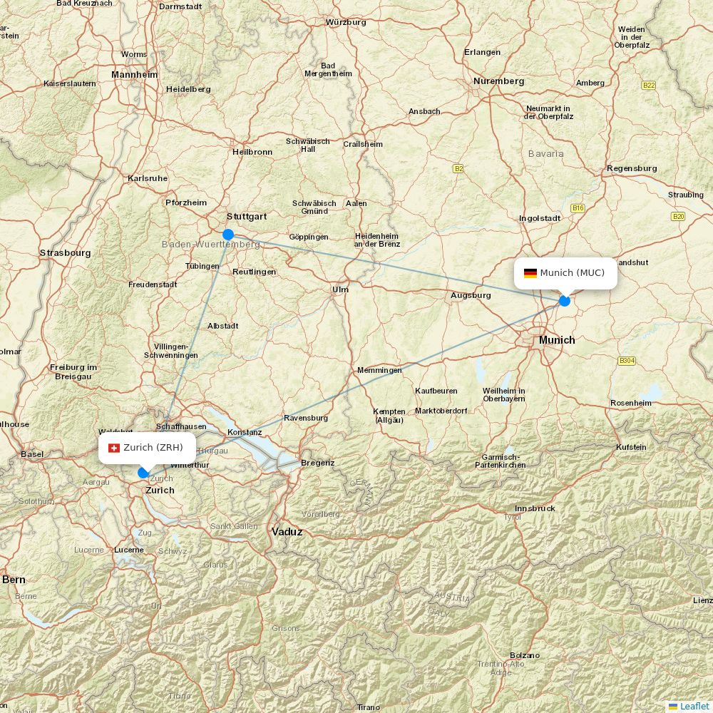Swiss routes 2025 – interactive map with all flights - Flight Routes