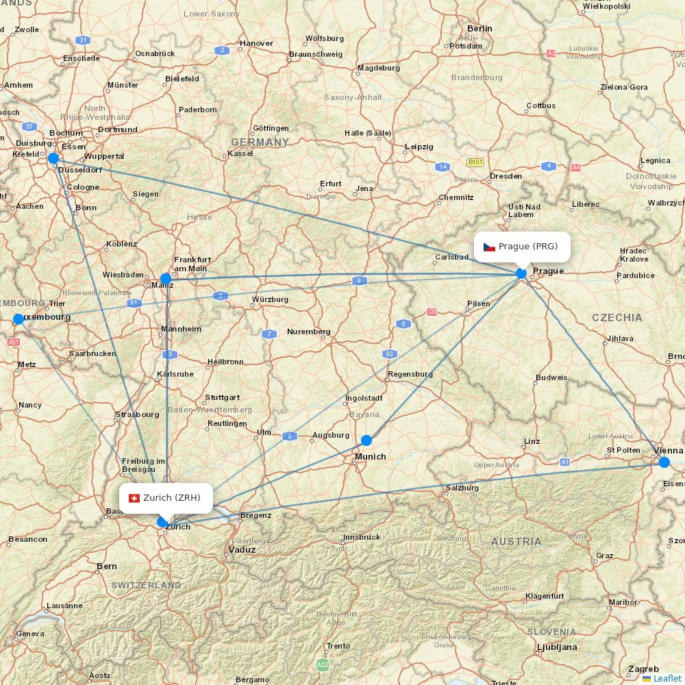 Swiss routes 2025 – interactive map with all flights - Flight Routes