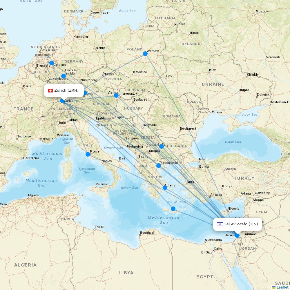 Swiss routes 2025 – interactive map with all flights - Flight Routes