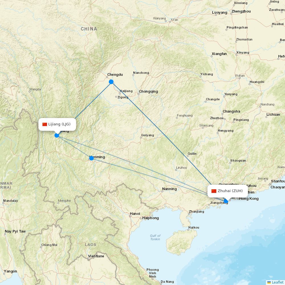 Beijing Capital Airlines routes 2025 – map with flights - Flight Routes